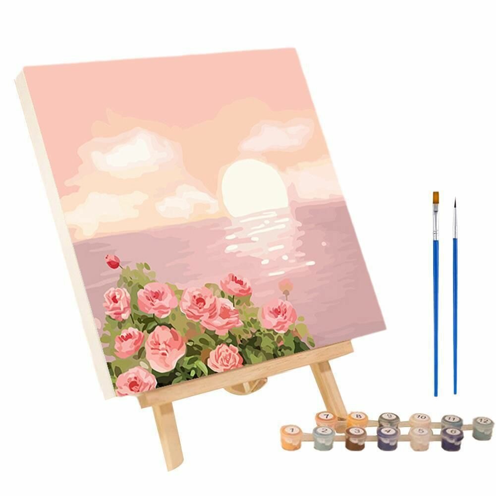 DIY Картина по номерам пейзаж 20х20/без рамки/Набор для цифровой живописи