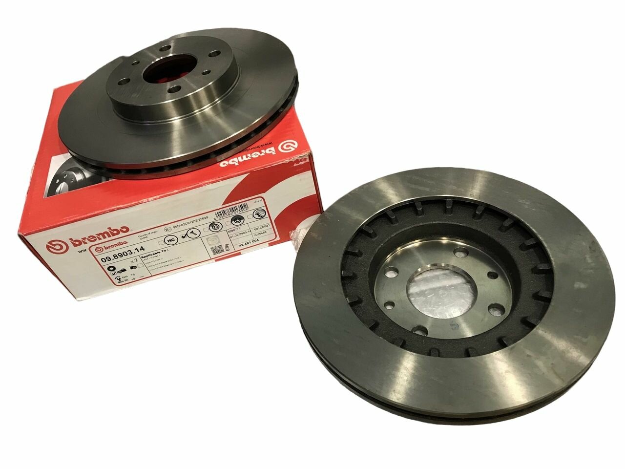 Диск тормозной вентилируемый передний BREMBO (09.8903.14) Prime Standard