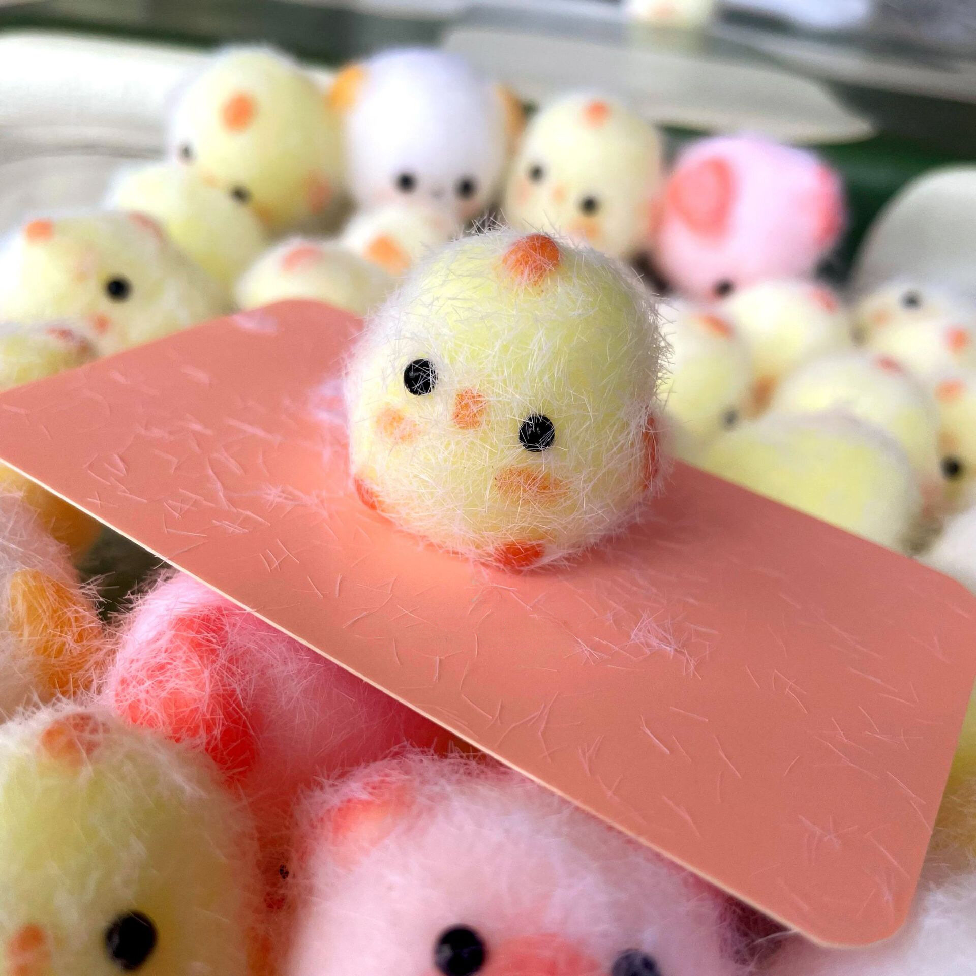 Homemade Mud Sense Silicone Pinch Finished Piggy Puppy Chick Baby Decompression Schoolbag Keychain Pendant Student Toy (Chicken silicone pinch 10g [about 3*3cm])