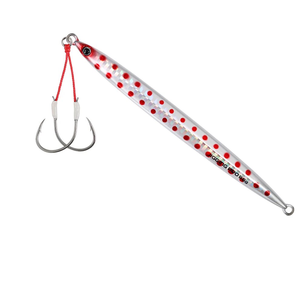 Джиги JIGGING PRO Gekito Jig Strike 45г 65г 85г для морской рыбалки Красный, 45g, Red Dot with Hook