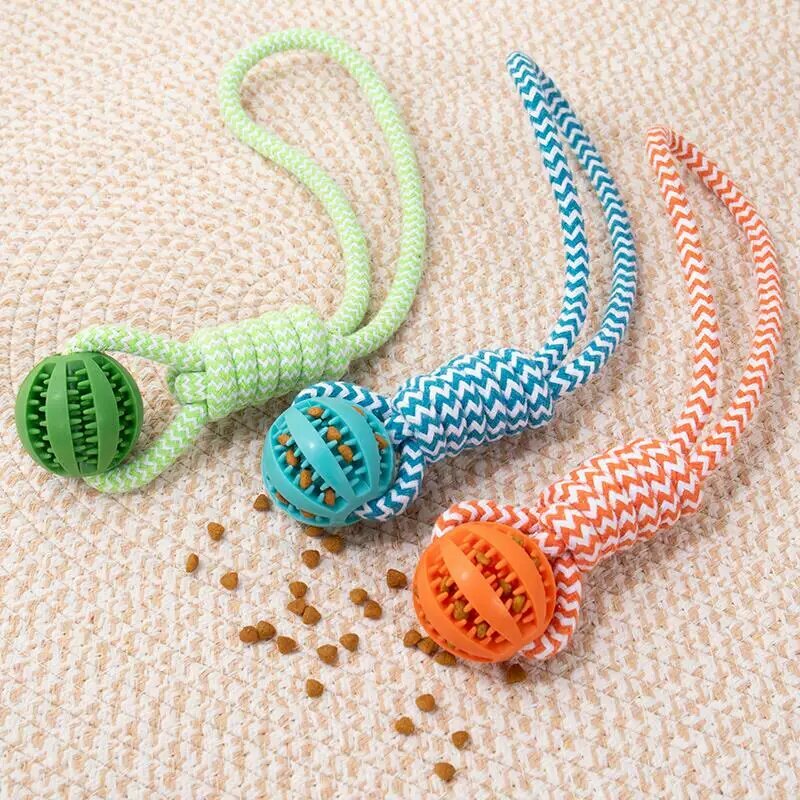 Набор из 3 шт. игрушек для собак: интерактивные шары для корма и зубные игрушки для маленьких собак