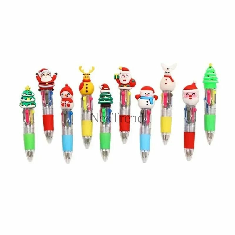 1 набор из 10 рождественских шариковых ручек четырех цветов