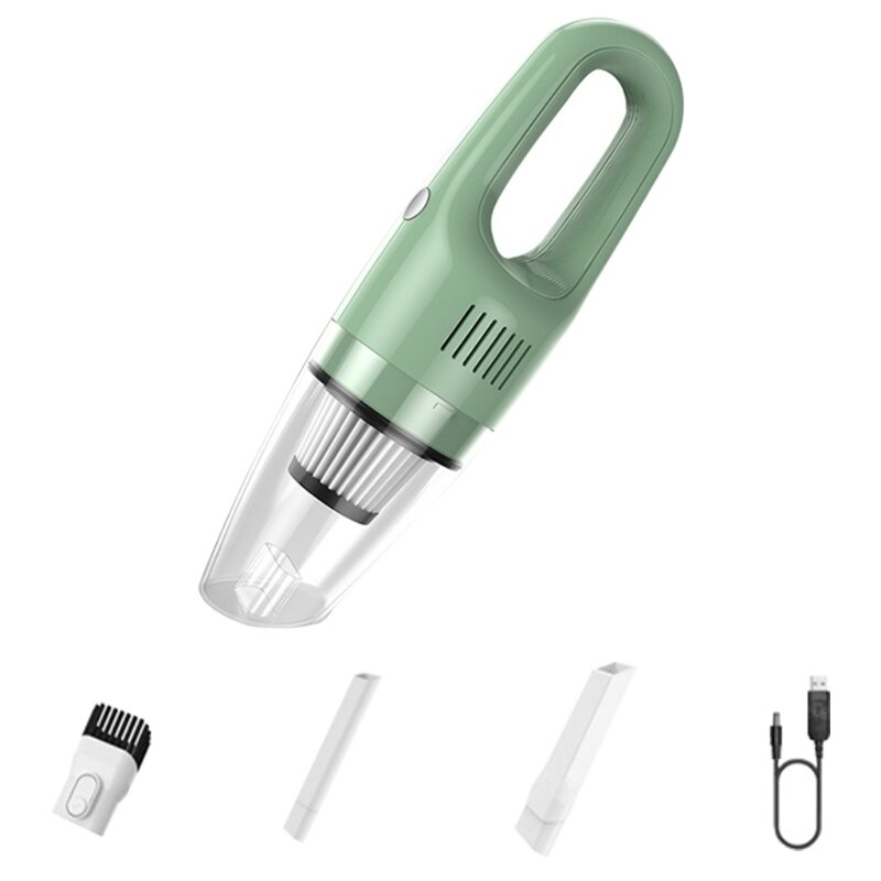 Беспроводная зарядка для автомобильного пылесоса двойного назначения для дома и автомобиля-зеленый авокадо-беспроводная модель