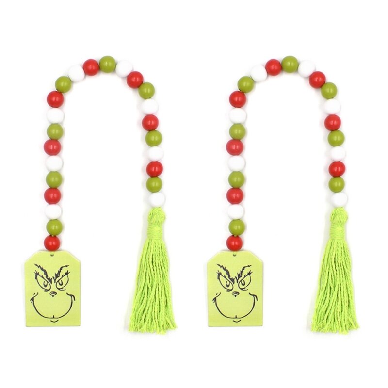 (Упаковка из 2 штук) Гирлянда из деревянных бусин в прибрежном стиле с кисточкой для летнего Декора