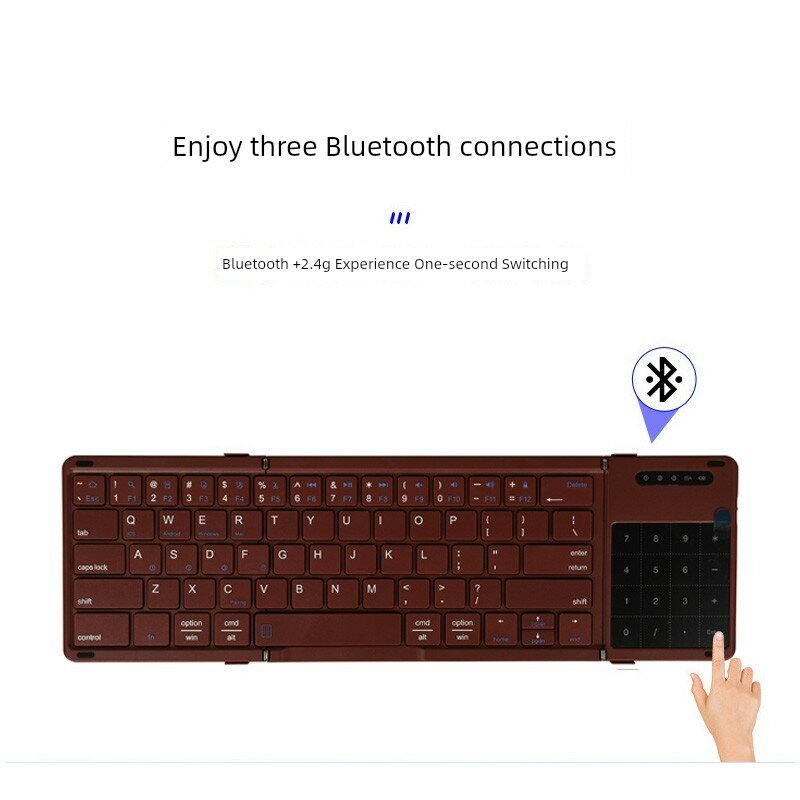 Складная сенсорная клавиатура B077T, беспроводная, Bluetooth, двухрежимная, с сенсорной цифровой клавиатурой,