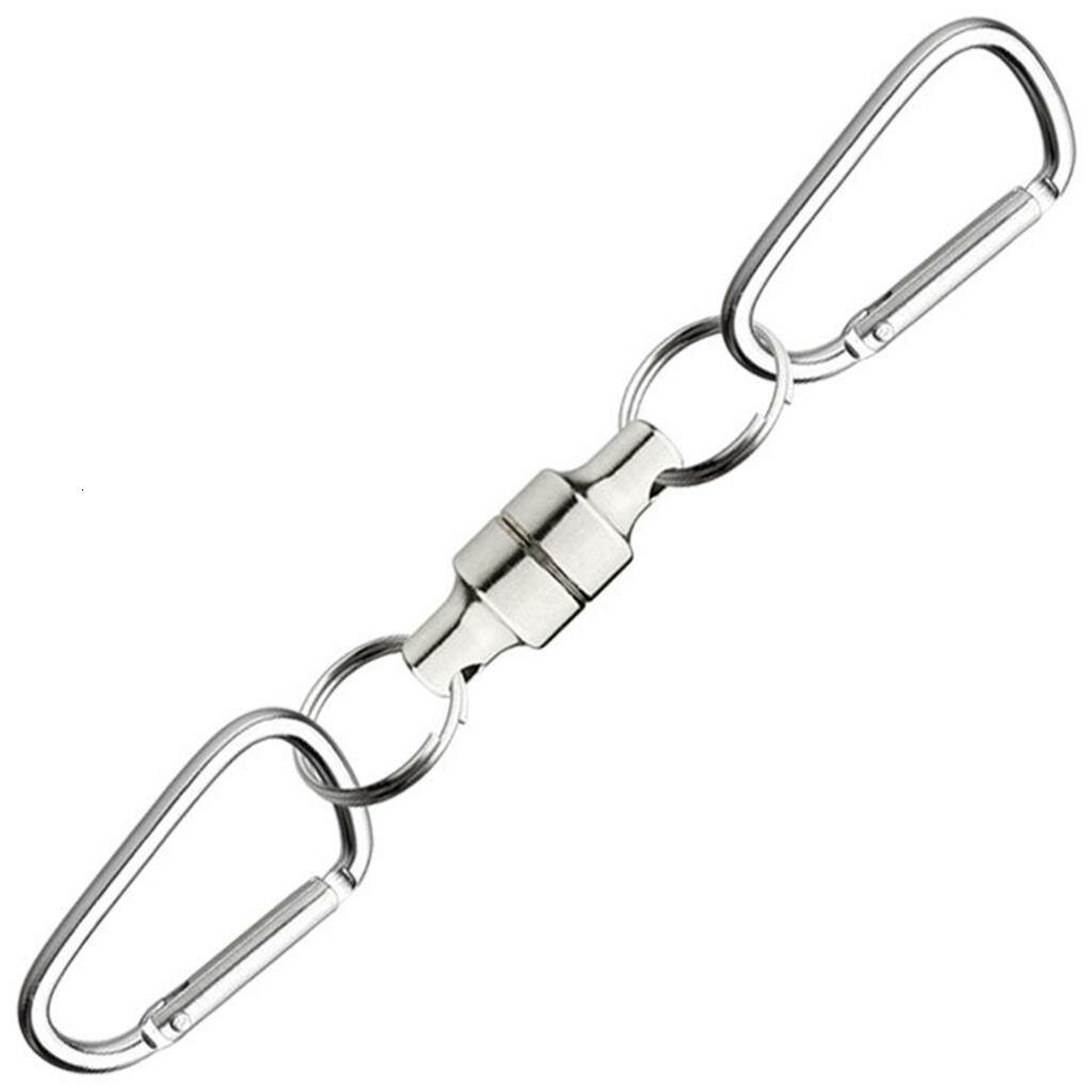 Магнитная прищепка для ключей с карабином, серебро