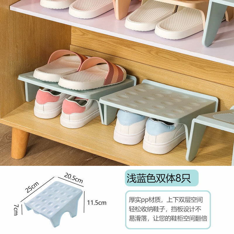 Пластиковая двухслойная обувная полка, двухслойный обувной держатель, интегрированный органайзер для обуви и тапочек