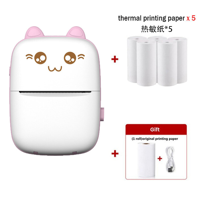 Горячая продажа портативного мини-принтера с беспроводным подключением к мобильному телефону, маленький принтер для домашнего использования, принтер для наклеек и фотографий