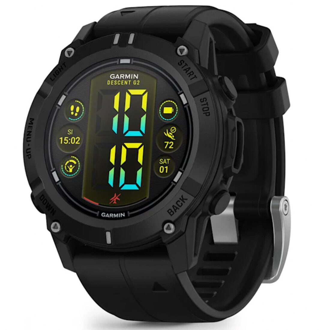 Умные часы Garmin Descent G2 Black with Black Band (010-02986-00)