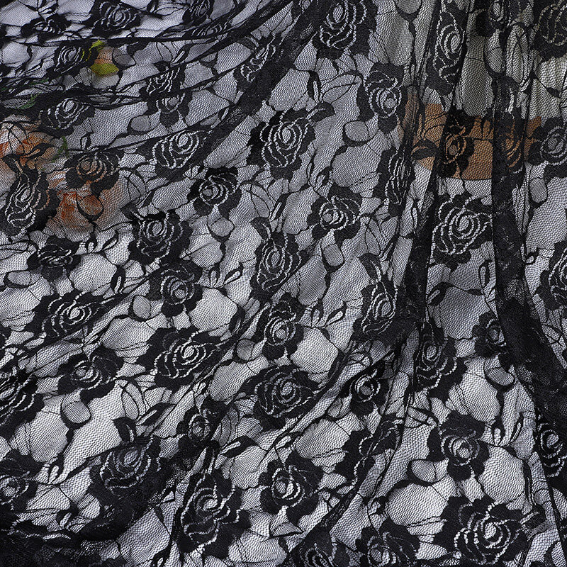 Ткань для шитья Гипюр стрейч, Кружевное полотно, спандекса/полиэстера,90x150 см