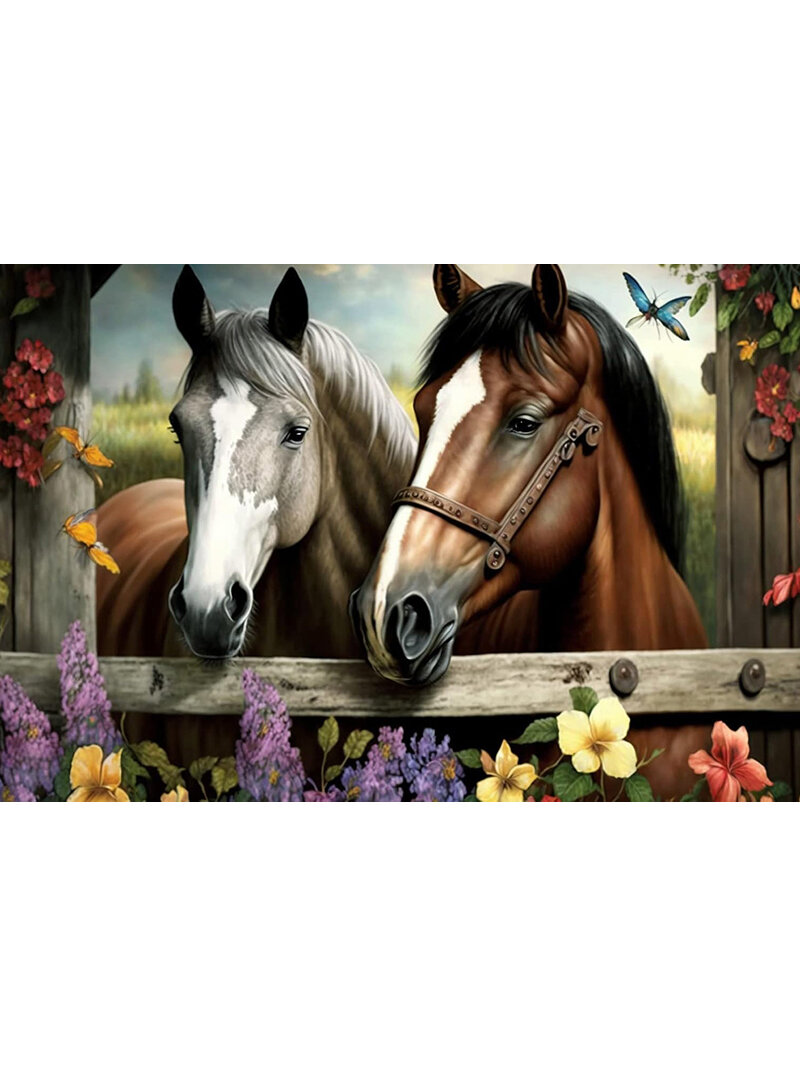 Набор для вышивания крестиком ручной работы Узор "лошадь" 60*43CM 11CT Без рамки для картины