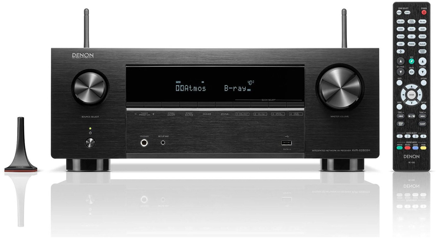 AV-ресивер Denon AVR-X2800H, 7 каналов, поддержка Tidal, Черный (Black)