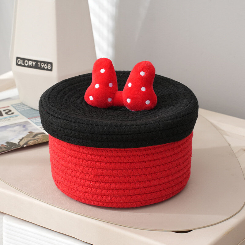 Пылезащитная корзина для хранения хлопка с крышкой Симпатичная простая настольная Косметическая корзина для хранения