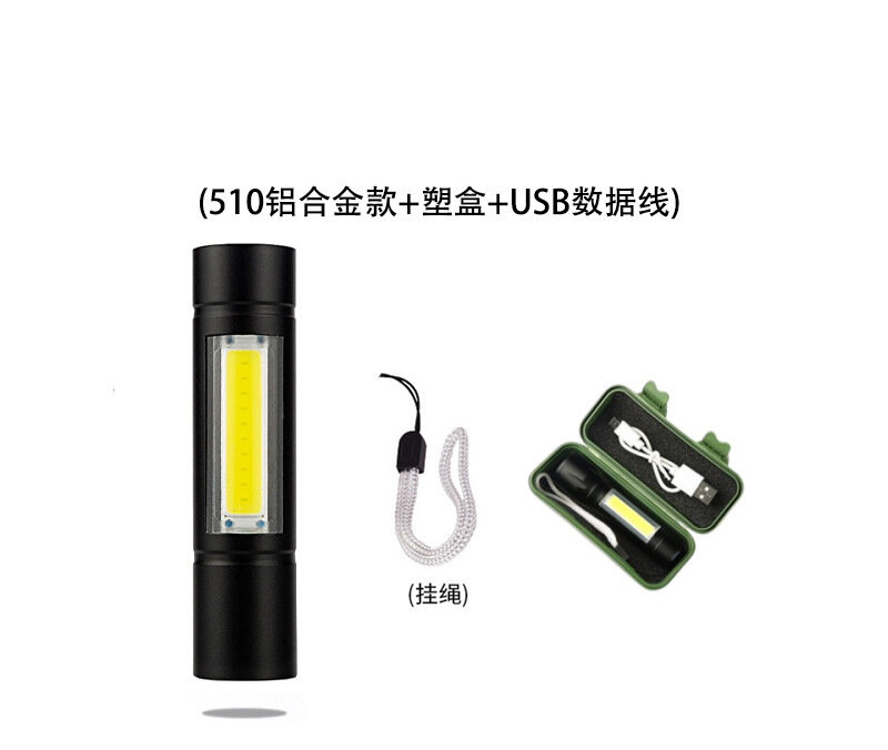Новый COB мини Q5 алюминиевый сплав яркий фонарик для наружного освещения многофункциональный USB зарядка подарок