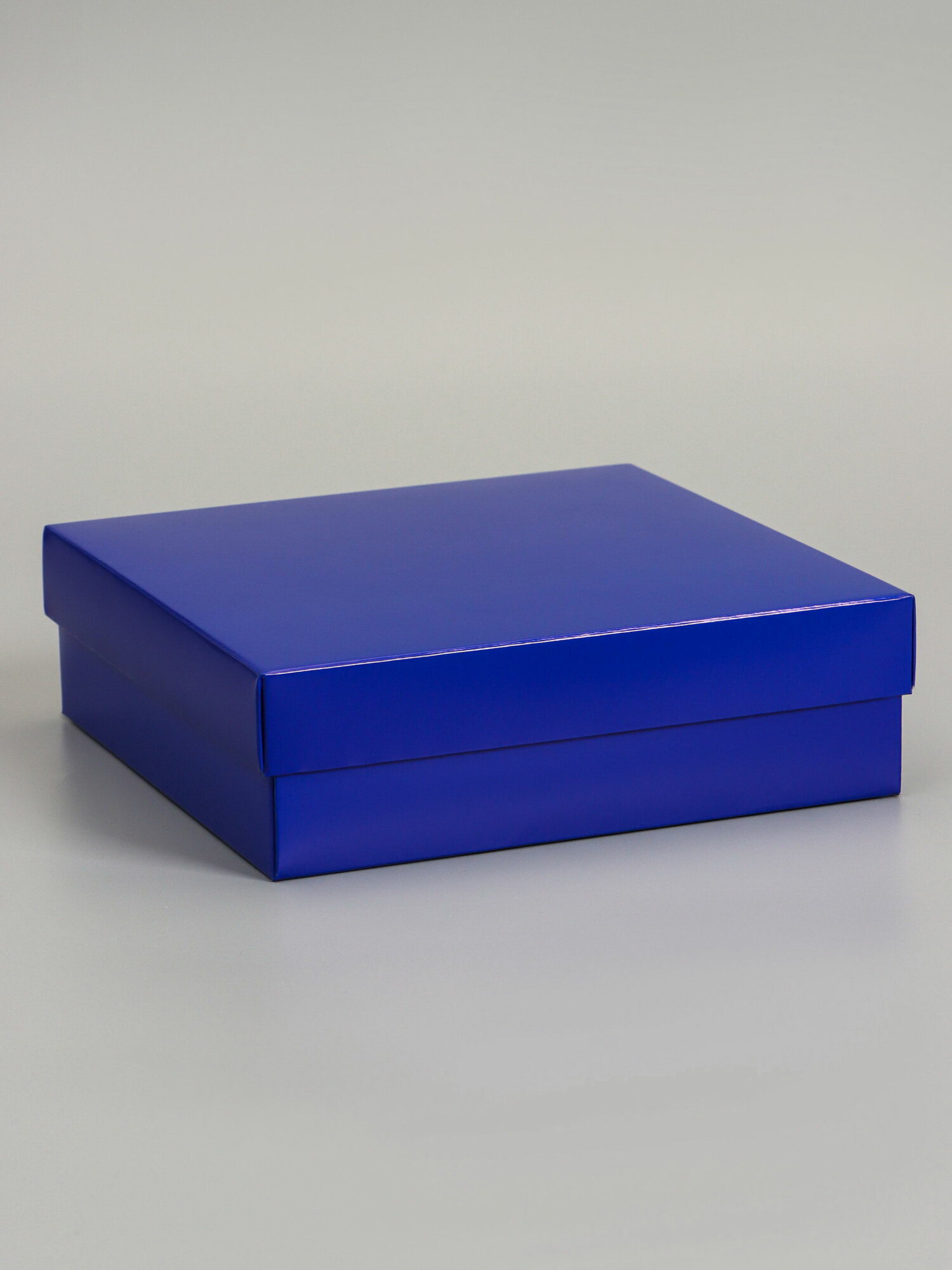 Коробка складная, крышка-дно, синяя, 20x20x6 см, вид: жёсткие (крышка+дно), 5 шт.