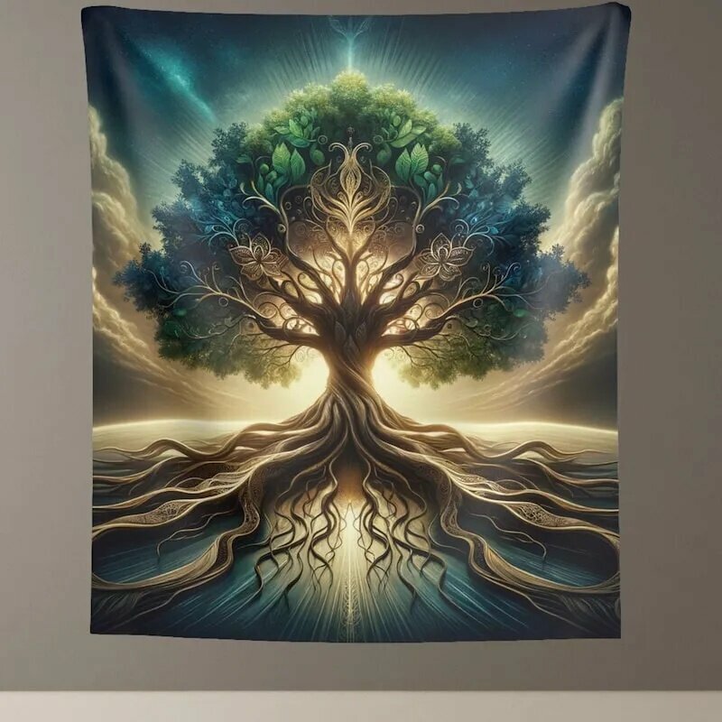 TATB Гобелен "Иггдрасиль духовное Древо жизни", 75х100 см, 11x11，（Рекомендуемые качественные продукты）