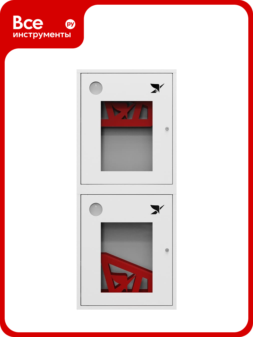 Пожарный шкаф ООО Метинтергрупп ШПК-320 НОБ 320-21 евро-ручка открытый навесной белый корпус для рукава