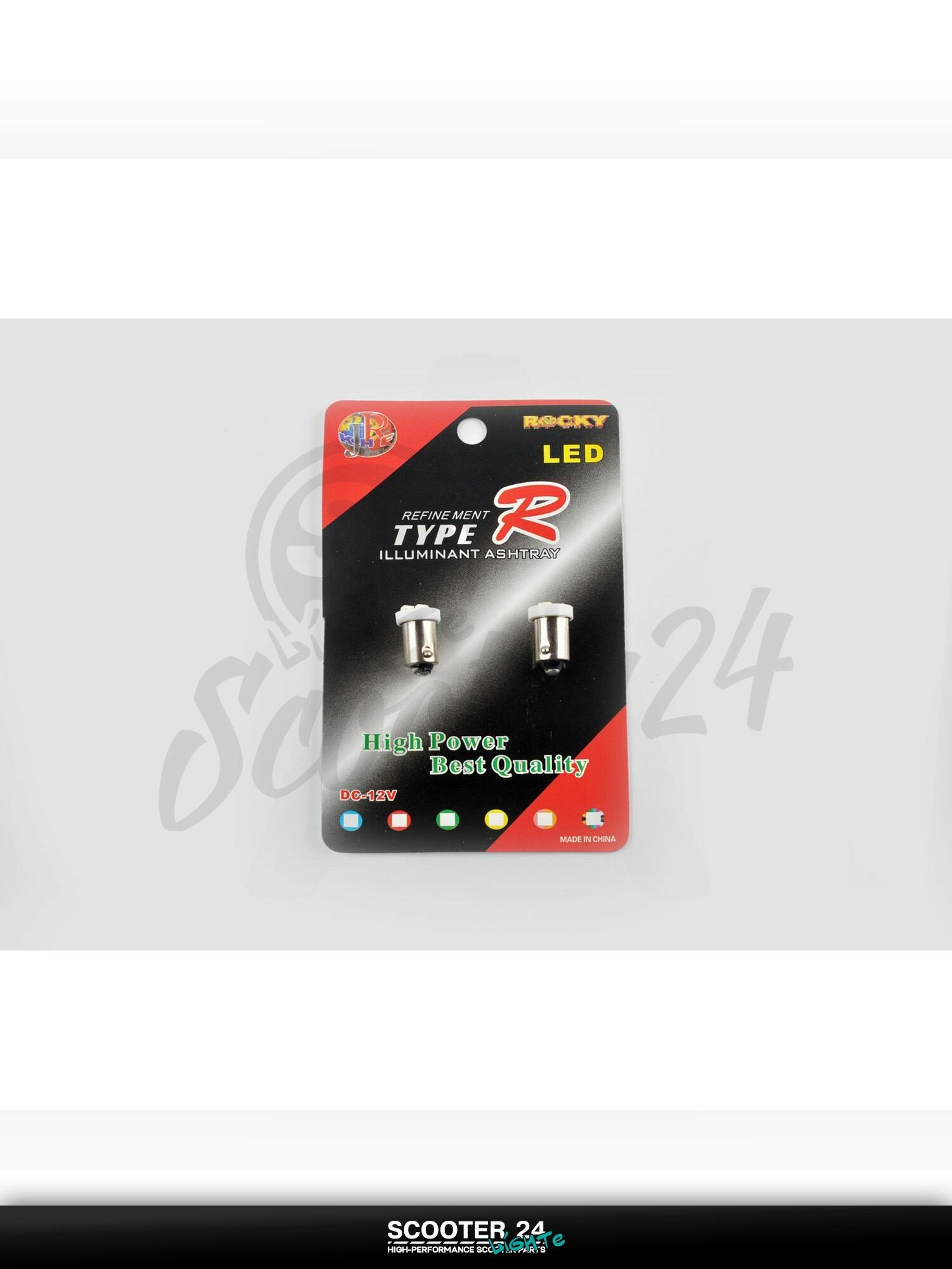 Лампа фары диодная для мототехники универсальная ВA9S (пара) (белая, 4 кристалла) "TYPE-R"