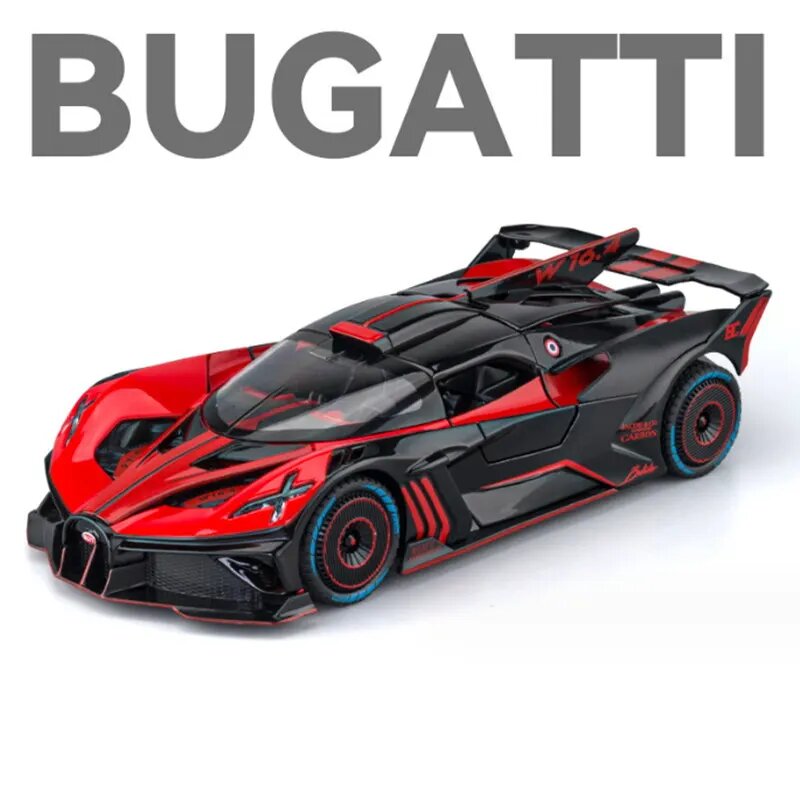 Модель Bugatti Bolide 1:24 металл WELLY Черный, Red