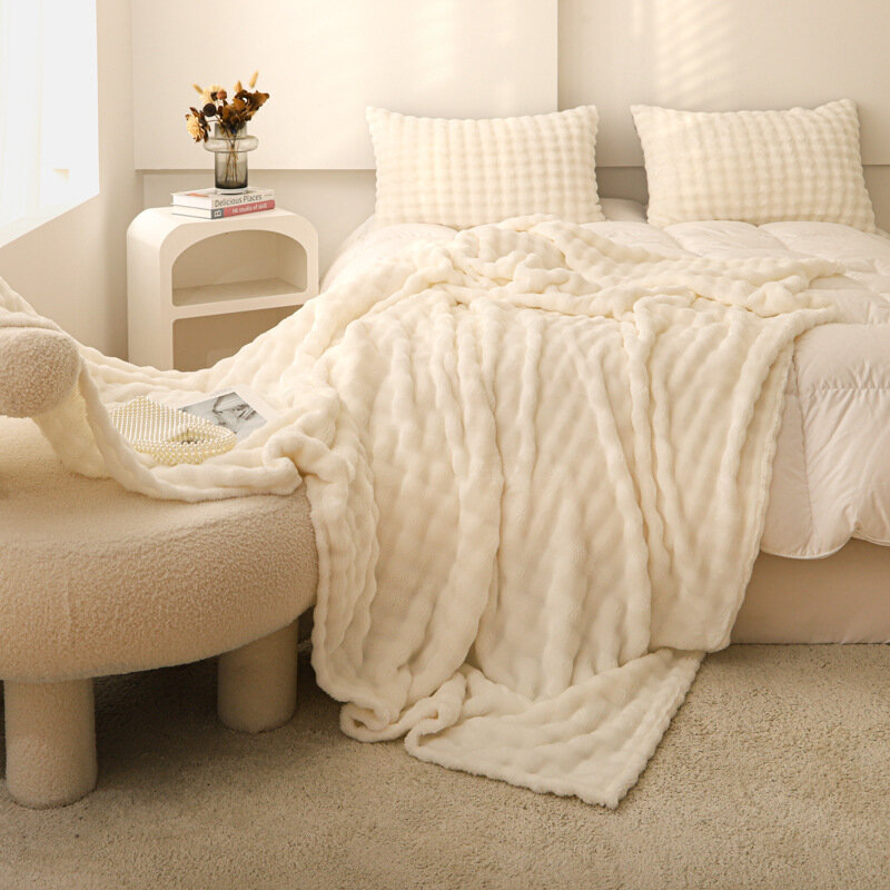 Класс A имитация кроличьего меха пушистый одеяло однотонное одеяло кролик пуховое молоко одеяло одеяло повседневное