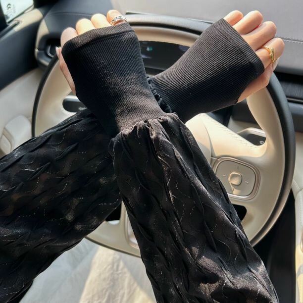 25 новых улучшенных защитных рукавов для женщин, летние рюши, свободные, большие, для активного отдыха, велосипедные защитные рукава из ледяного шелка