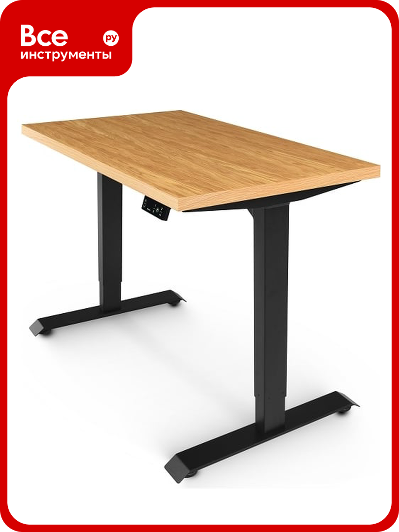 Стол с электрической регулировкой высоты StolStoya BAZALT рама черная, столешница мдф дуб европейский (шпон), 140x70 SE222B140E