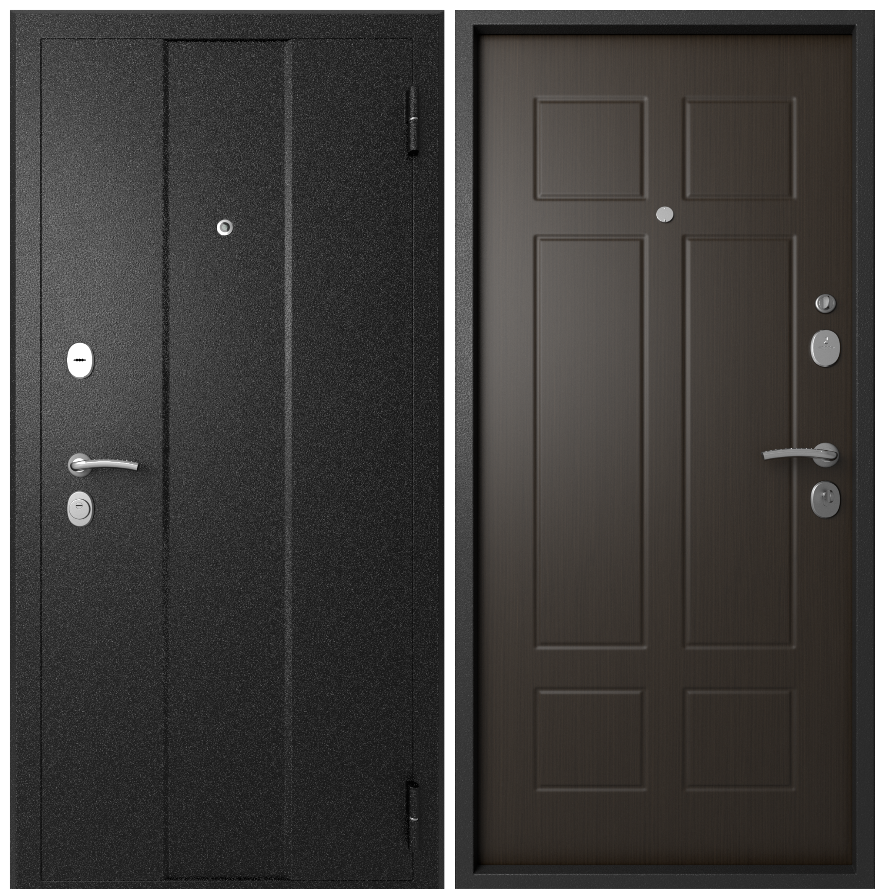 Дверь стальная Эталон М-2 Черный букле-Венге 960 левая