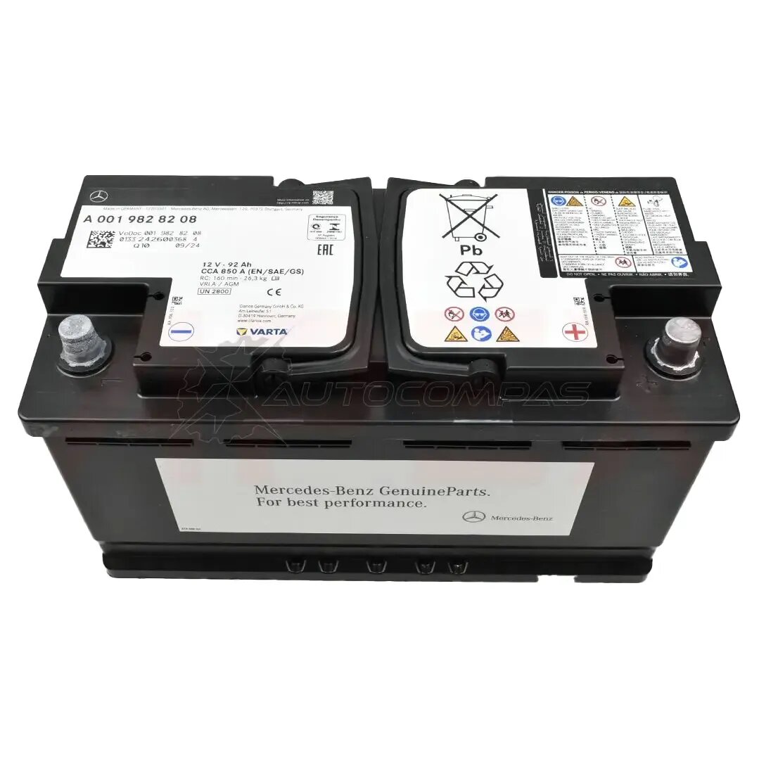 Оригинальный аккумулятор 92AH 850A AGM MERCEDES BENZ BNNW A6 23219422 A0019828208
