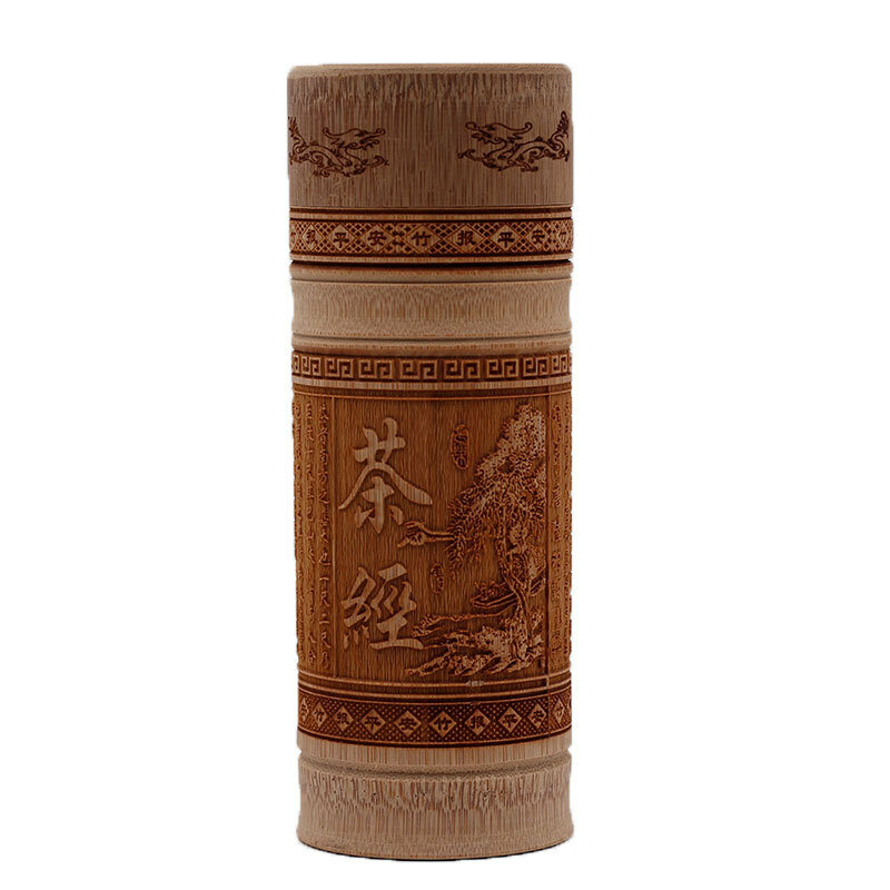 Бамбуковая чашка для чая, бамбуковые изделия, карбонизированная бамбуковая резьба, классическая высокая чашка, подарок для туристов, плетение из бамбука