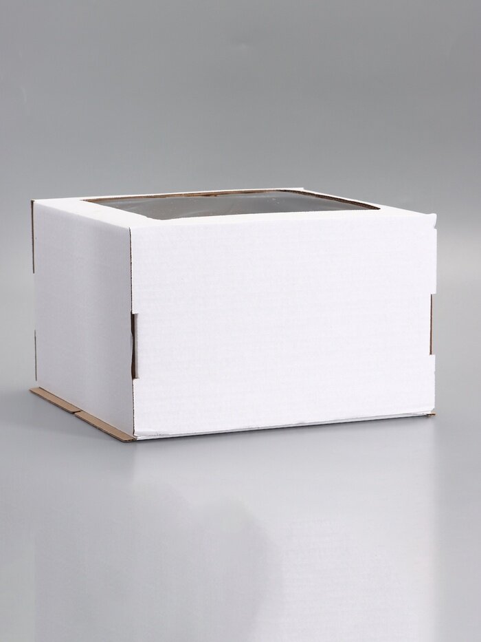 Коробка для торта, кондитерская, белая, с окном 30 х 30 х 19 см Набор 5 шт