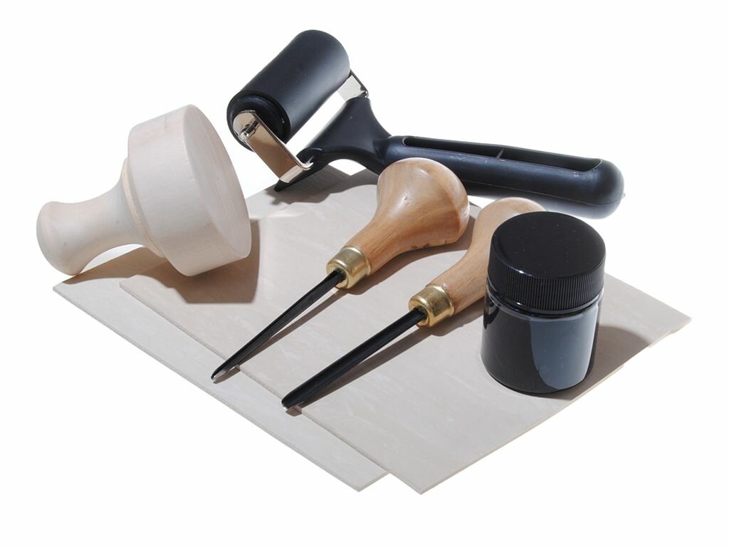 Начальный набор для линогравюры 7 предметов, сгр 7. Татьянка