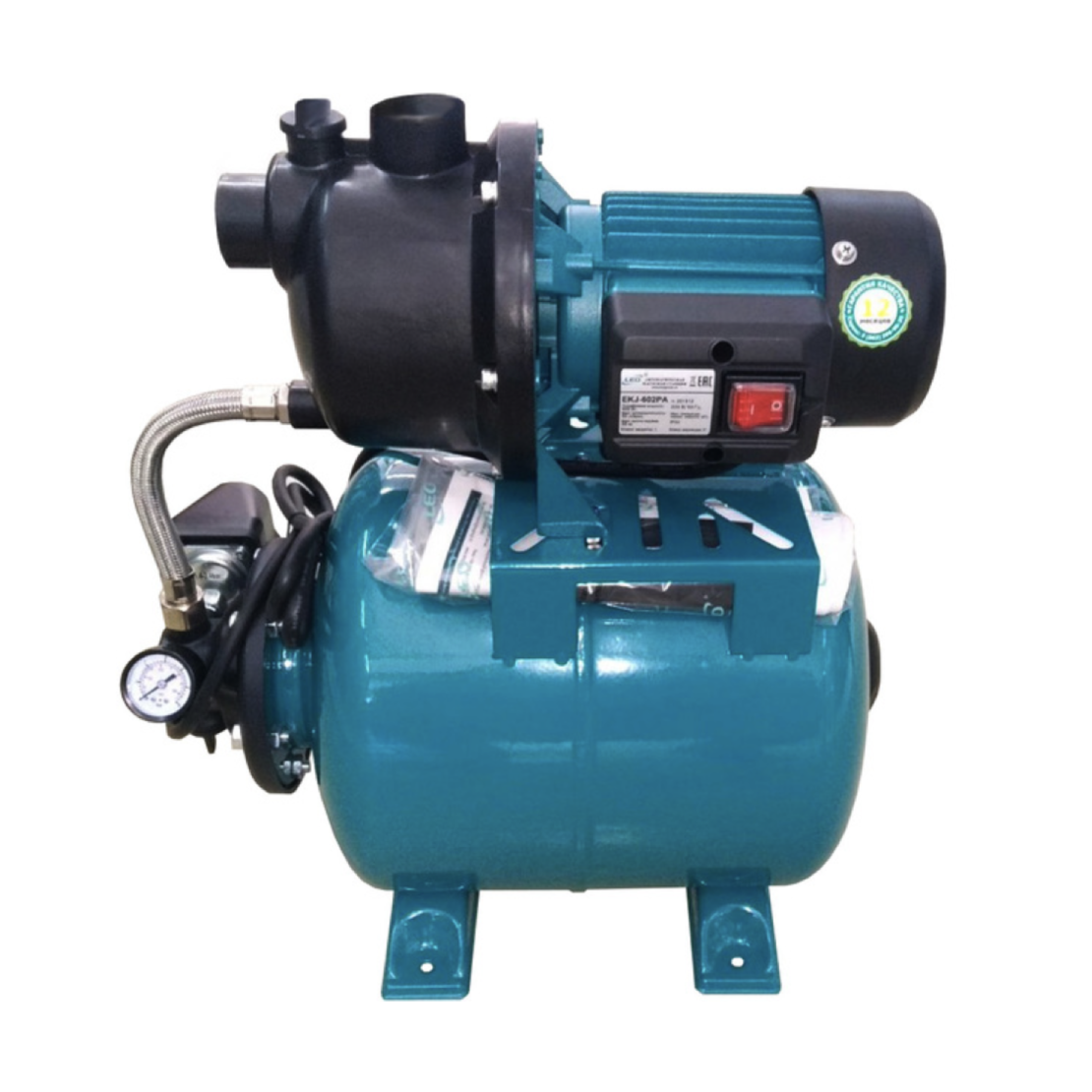 Насосная станция LEO EKJ-802PA для чистой воды, 800 Вт, 58 л/мин, напор 38 м, бак 19 л, синий