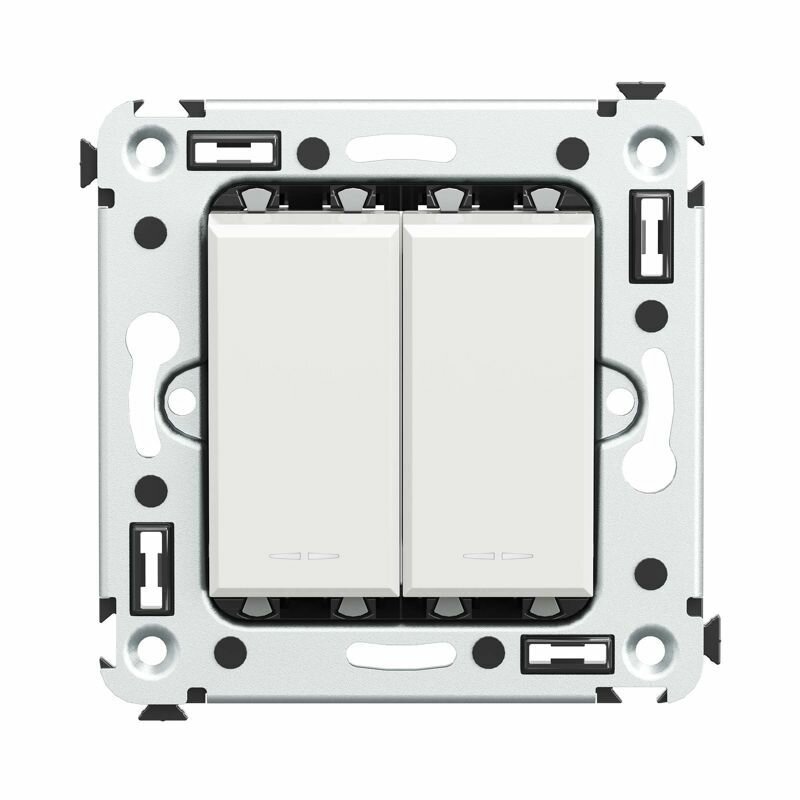 Выключатель 2-кл. 2мод. СП Avanti «Белое облако» 16А IP20 бел. DKC 4400104