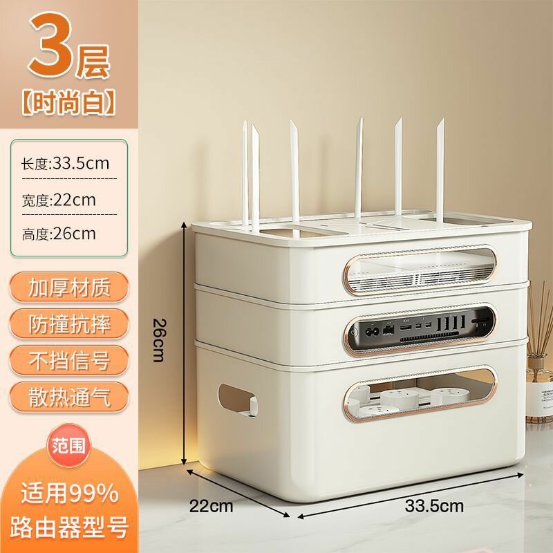 Коробка для хранения WiFi роутера, полка для ТВ-приставки, органайзер для кабелей, размещение беспроводного модема на столешнице