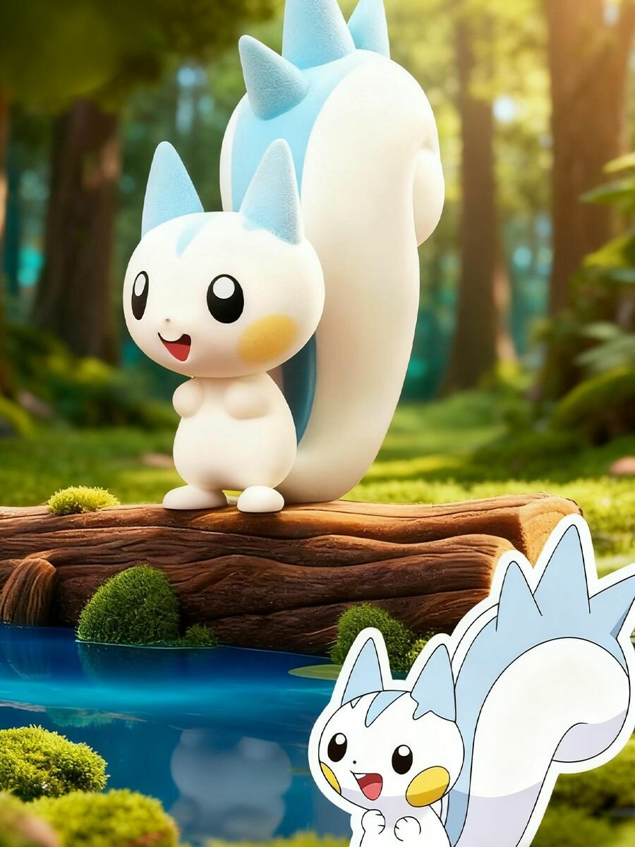 Pokemon Коллекционные Игрушки Аниме Фигурки/Фигурка В Машину, ПВХ, белый с голубым, декор