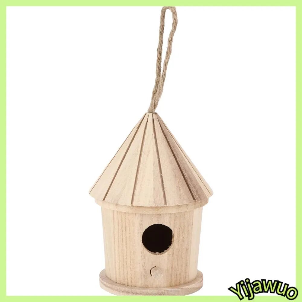 Домик для птиц из натурального дерева, красивый, для творчества и сада