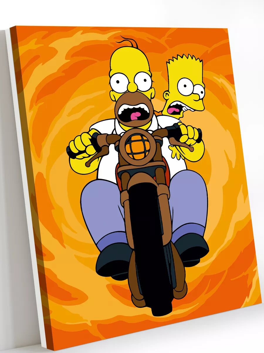 Картина по номерам Hobby Paint Симпсоны на байке