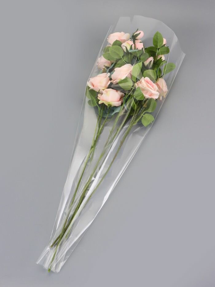 Пакет конус для цветов, прозрачный, 36 80 см