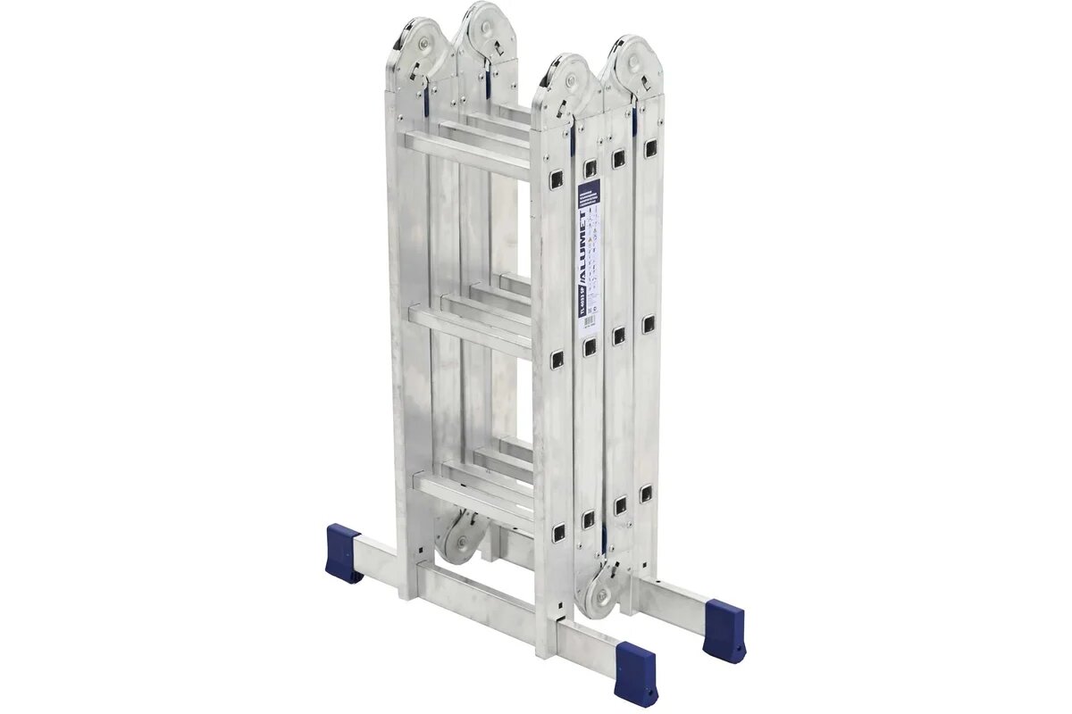 Лестница строительная Алюмет TL 4033, четырехсекционная, до 150 кг, длинна 3.5 м, трансформер