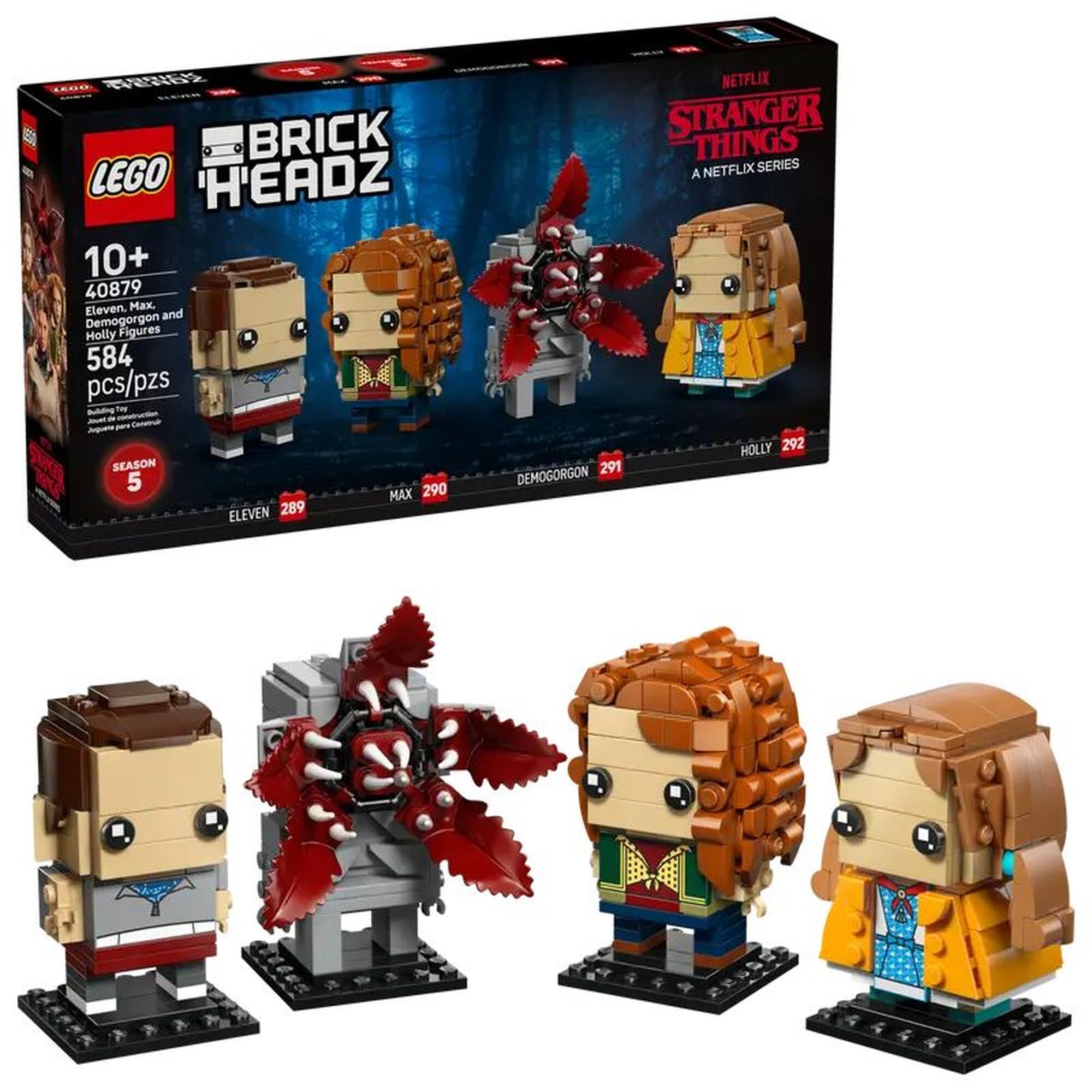 Конструктор LEGO BrickHeadz 40879 Фигурки Одиннадцать, Макса, Демогоргона и Холли из сериала Очень странные дела