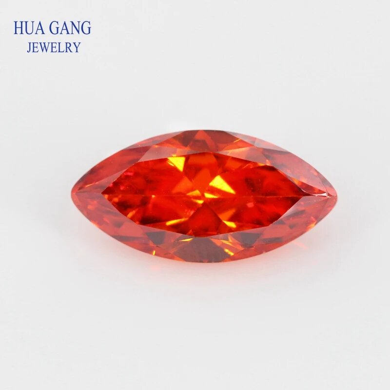 Бусины из кубического циркония Excellent Heart, маркiза, multicolor 3x6mm (20pcs), orange