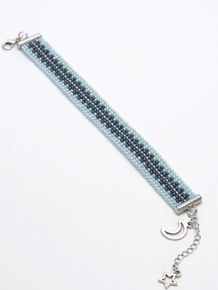 Плетеный браслет, бисер