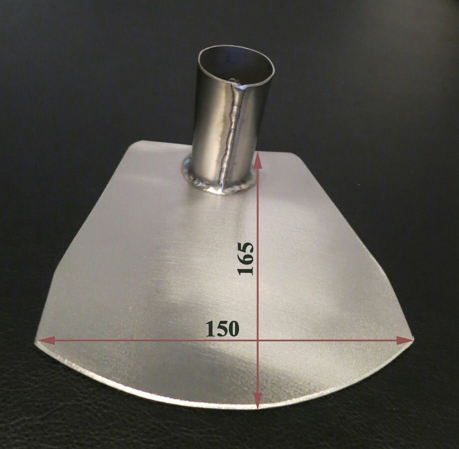 Титановая тяпка-мотыжка 150х165х2.0мм.