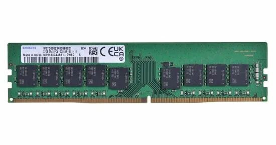 Память серверная DDR4 32GB 3200MHz PC4-25600 ECC non-REG 2RX8 UDIMM SАМSUNG M391A4G43BB1-CWE