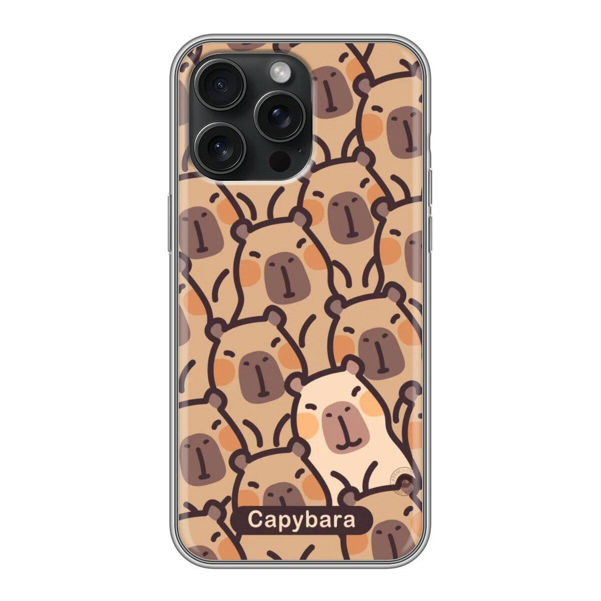Чехол для Iphone 15 Pro Max с принтом для детей с милыми капибарами обои (Айфон 15 Про Макс)