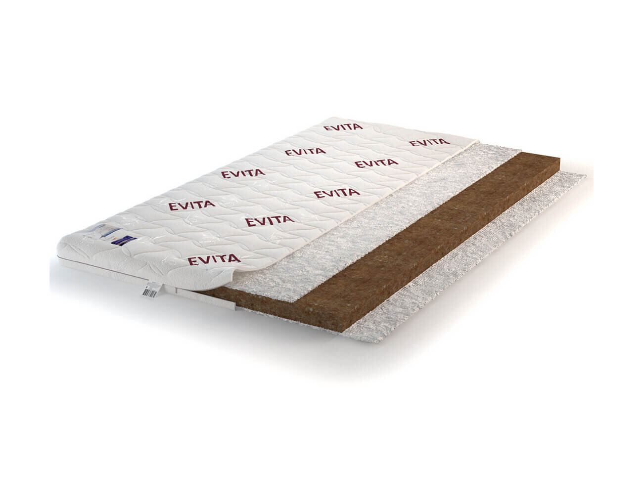 Матрас Evita Stiff Plus 200х190 высота 5 см анатомический жесткий кокосовый Беспружинный