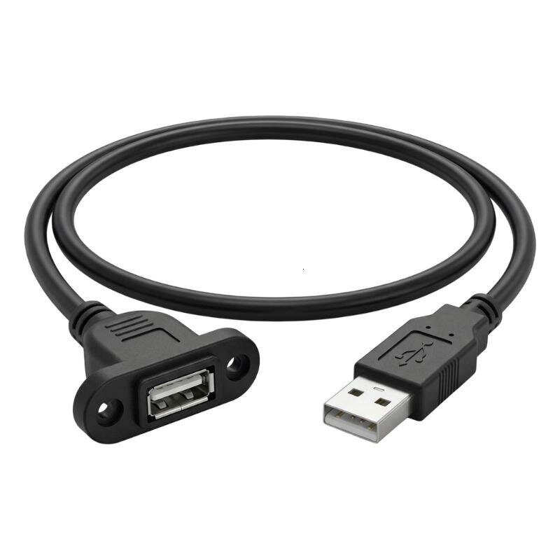 USB 2.0 кабель-удлинитель с резьбовым креплением, 50cm