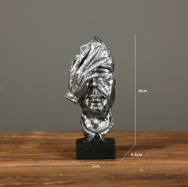 Статуэтка из смолы "Абстрактная Тишина" 17 см Silver A