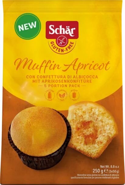 Безглютеновые абрикосовые маффины Schar 3 шт x 250г