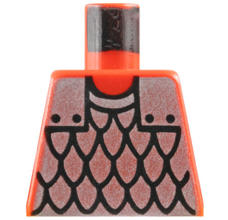 Torso Castle Silver Scale Mail Armor Pattern, 973p41 Red U